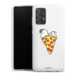 DeinDesign Galaxy A52s 5G Handy Silikon H&uuml;lle Case wei&szlig; Handyh&uuml;lle Peanuts Pizza Snoopy Silikon Case
