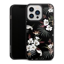 DeinDesign iPhone 13 Pro Handy Premium Silikon H&uuml;lle Handyh&uuml;lle schwarz Case Flowers Muster Autumn Silikon Premium Case