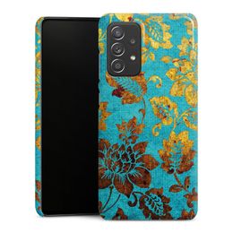 DeinDesign Galaxy A52s 5G Handy Premium Case Smartphone Handyh&uuml;lle Schutzh&uuml;lle gl&auml;nzend Flowers Vintage Ornament Premium Case