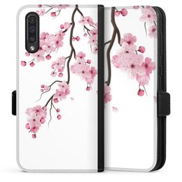 DeinDesign Galaxy A50 Handy Klapph&uuml;lle Handyh&uuml;lle aus Kunst Leder schwarz Flip Case Aisa Japan Cherry Blossom Sideflip mit Lasche