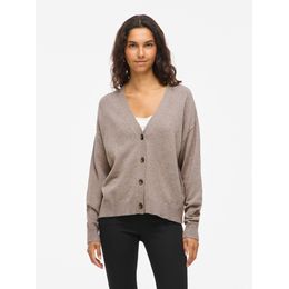 Vila Damen Strickjacke "VIRIL V-NECK KNIT CARDIGAN - NOOS"falcon detail:melange, Gr. L, meliert, Feinstrick, Obermaterial: 50% Viskose, 28%