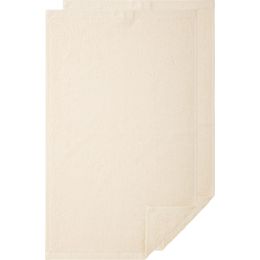 w&auml;schepur unisex Handtuch mit 2-farbiger Bord&uuml;re champagner, Gr&ouml;&szlig;e 70x140 cm - Duschtuch