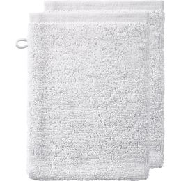 w&auml;schepur unisex Handtuch mit 2-farbiger Bord&uuml;re hellgrau, Gr&ouml;&szlig;e 70x140 cm - Duschtuch