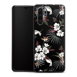 DeinDesign Huawei P30 Pro Handy Silikon H&uuml;lle Case schwarz Handyh&uuml;lle Flowers Muster Autumn