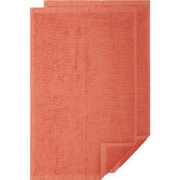 w&auml;schepur unisex Handtuch mit 2-farbiger Bord&uuml;re papaya, Gr&ouml;&szlig;e 70x140 cm - Duschtuch