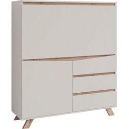 Sekret&auml;r OTTO HOME, B:120cm H:127cm T:38cm, beige, Wohnzimmer, Sekret&auml;re, "Vaux", Kaschmir / Artisan Eiche (Eiche-Optik), Klappt&uuml;r, Stauraum, B: 120