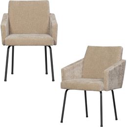 Esszimmerstuhl Woood, B:61cm H:82cm T:65cmsand, schwarz, Holzwerkstoff, Metall, St&uuml;hle, "Mount mit Textur Chenille bezug en Metallgestell B 61 x T 65