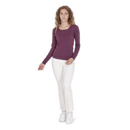 Crown Of Edinburgh Cashmere Pullover mit Karree-Ausschnitt F&uuml;r Damen Coe 0024 Burgund