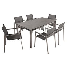 Garden Pleasure Gartenm&ouml;belset 'Sienna' f&uuml;r 6 Personen Edelstahl