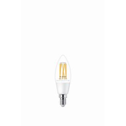 Philips LED-Leuchtmittel 'SmartLED' dimmbar Kerze klar E14 4,9 W 470 lm warmwei&szlig; bis tageslichtwei&szlig;