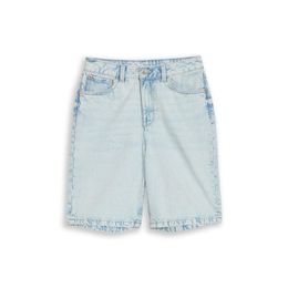Tom Tailor Denim Damen TTELIN STRAIGHT Bermuda Jeans Shorts, blau, Uni, Gr. M