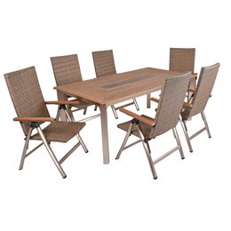 Garden Pleasure Gartenm&ouml;belset 'Florence' f&uuml;r 6 Personen Aluminium