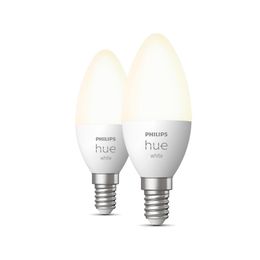 PHILIPS Hue LED-Leuchtmittelset 'Hue White' dimmbar Kerze matt E14 5,5 W 470 lm warmwei&szlig; 2 St&uuml;ck