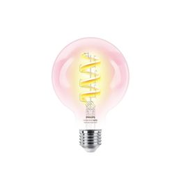 Philips LED-Leuchtmittel 'Smart LED' dimmbar Globe klar E27 warmwei&szlig; bis tageslichtwei&szlig;
