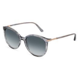 Rodenstock 3341 | Damen-Sonnenbrille | Fassung: Vollrand, Butterfly, Kunststoff, Grau Transparent | Glasfarbe: Gr&uuml;n Verlaufend
