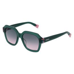 Missoni 0130/G/S | Damen-Sonnenbrille | Fassung: Vollrand, Geometrisch, Acetat, Gr&uuml;n Gl&auml;nzend | Glasfarbe: Gr&uuml;n Verlaufend