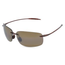 Maui Jim H422 Breakwall | Unisex-Sonnenbrille | Fassung: Randlos, Eckig, Kunststoff, Braun | Glasfarbe: Braun