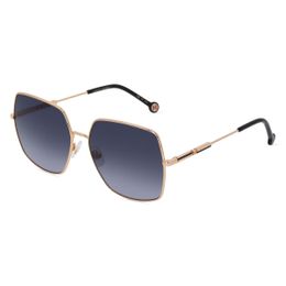 Carolina Herrera 0139/S | Damen-Sonnenbrille | Fassung: Vollrand, Butterfly, Metall, Gold Silber | Glasfarbe: Grau Verlaufend
