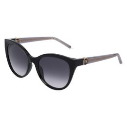 Escada ESCSESD87 | Unisex-Sonnenbrille | Fassung: Vollrand, Butterfly, Kunststoff, Schwarz Gl&auml;nzend | Glasfarbe: Grau Verlaufend