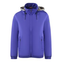 Aquascutum Schlichte K&ouml;nigsblaue Leichte Jacke mit Fellkapuze