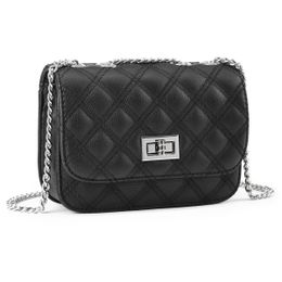 Lascana Damen Umh&auml;ngetasche, Schwarz, Abendtaschen, Material: Leder