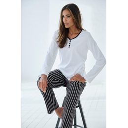 Damen Pyjamaoberteil, Wei&szlig;, Gr. 36/38, Vivance Dreams by Lascana, Pyjamas, 100% Baumwolle