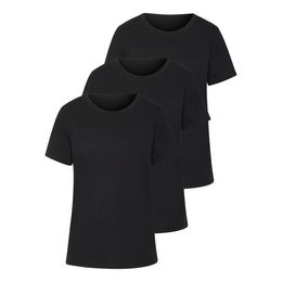 BEACHTIME BY LASCANA T-Shirt 'mit modischem Schlitz am Saum' schwarz Gr. 32/34 f&uuml;r Damen. Mit Rundhals. Figurumspielend. Nachhaltig.