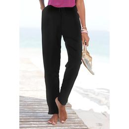 BEACHTIME BY LASCANA Jerseyhose 'aus sommerlichem, leichtem Stoff' schwarz Gr. 34 f&uuml;r Damen. Figurumspielend. Nachhaltig.