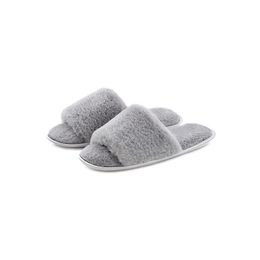 VIVANCE DREAMS BY LASCANA Pantolette 'Hausschuh, Pantoffel,' grau Gr. 38/39 f&uuml;r Damen. Mit Fellimitat