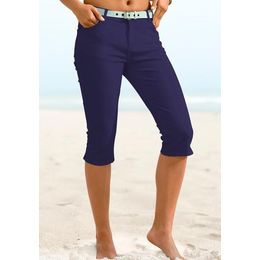 BEACHTIME BY LASCANA Caprihose 'in 3/4-L&auml;nge perfekt f&uuml;r den Sommer' blau Gr. 34 f&uuml;r Damen. Figurbetont. Nachhaltig.