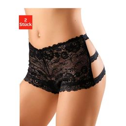PETITE FLEUR GOLD BY LASCANA Panty-Ouvert schwarz+rot Gr. 36/38 f&uuml;r Damen