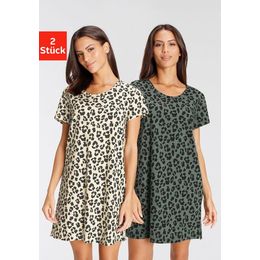VIVANCE DREAMS BY LASCANA Sleepshirt mehrfarbig Gr. 36/38 f&uuml;r Damen. Mit Rundhals. Bequem. Nachhaltig.