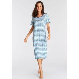 VIVANCE DREAMS BY LASCANA Nachthemd mehrfarbig Gr. 32/34 f&uuml;r Damen. Rundhals und Druck. L&auml;ssig Geschnitten. Nachhaltig.