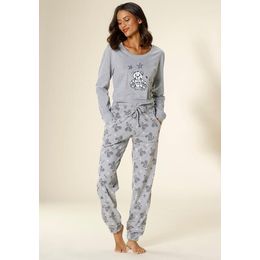 VIVANCE DREAMS BY LASCANA Pyjama grau Gr. 40/42 f&uuml;r Damen. Mit Rundhals. Bequem. Nachhaltig.