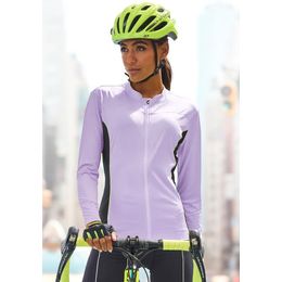VIVANCE ACTIVE BY LASCANA Funktionsshirt '- Fahrradshirt' violett Gr. S (36/38) f&uuml;r Damen. Rundhals und reflektierende Details. Figurbetont