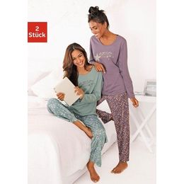 VIVANCE DREAMS BY LASCANA Pyjama mehrfarbig Gr. 56/58 f&uuml;r Damen. Nachhaltig.
