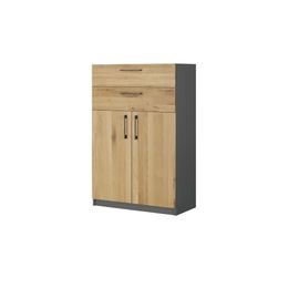M&ouml;bel Kraft Aktenschrank mit Massivholzfront SOLIDLine grau Ma&szlig;e (cm): B: 80 H: 121,4 T: 40.0 &raquo; M&ouml;bel Kraft