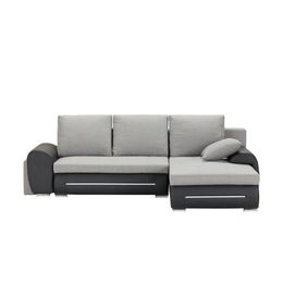 M&ouml;bel Kraft Ecksofa mit Beleuchtung und Schlaffunktion Emma grau Ma&szlig;e (cm): B: 280 H: 96 T: 184.0 &raquo; M&ouml;bel Kraft