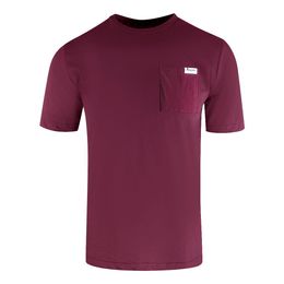 Aquascutum Active T-shirt In Burgunderrot Mit Kleiner Tasche