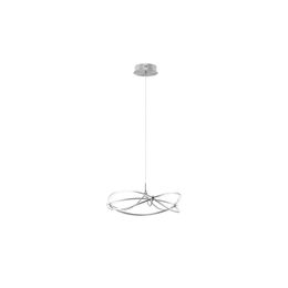 Trio LED-Pendelleuchte Nickel-matt geschwungen silber Ma&szlig;e (cm): H: 150 &Oslash;: 62.0 &raquo; M&ouml;bel Kraft