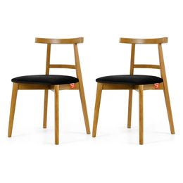 KONSIMO Holzstuhl 2er-Set schwarz Ma&szlig;e (cm): B: 47 H: 76 &raquo; M&ouml;bel Kraft
