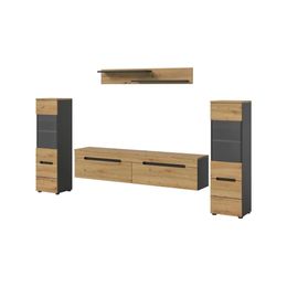 M&ouml;bel Kraft Wohnwand grau Ma&szlig;e (cm): B: 272 H: 141 &raquo; M&ouml;bel Kraft