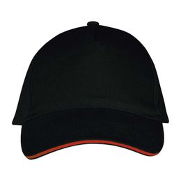 SOLS - "Long Beach" Baseball-M&uuml;tze (Schwarz/Rot)