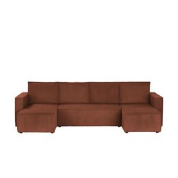 Primo Wohnlandschaft mit Schlaffuntion Cleo rot Ma&szlig;e (cm): B: 296 H: 88 T: 148.0 &raquo; M&ouml;bel Kraft