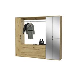 M&ouml;bel Kraft Garderobenkombination holzfarben Ma&szlig;e (cm): B: 212 H: 193 T: 34.0 &raquo; M&ouml;bel Kraft