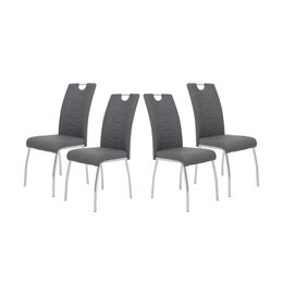 M&ouml;bel Kraft Polsterstuhl 4er-Set mit Griff grau Ma&szlig;e (cm): B: 64 H: 100 &raquo; M&ouml;bel Kraft