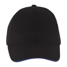 SOLS - "Long Beach" Baseball-M&uuml;tze (Schwarz/K&ouml;nigsblau)