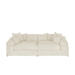 Smart Big Sofa in modernem Cord Lianea creme Ma&szlig;e (cm): B: 260 H: 86 T: 133.0 &raquo; M&ouml;bel Kraft