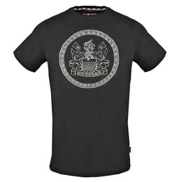 Aquascutum Kreis Aldis Logo Schwarzes T-Shirt