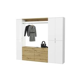 M&ouml;bel Kraft Garderoben-Set holzfarben Ma&szlig;e (cm): B: 212 H: 193 T: 34.0 &raquo; M&ouml;bel Kraft
